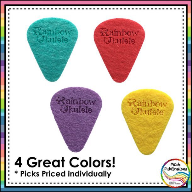 Rainbow Ukulele Felt Picks - For the Elementary Music Classroom