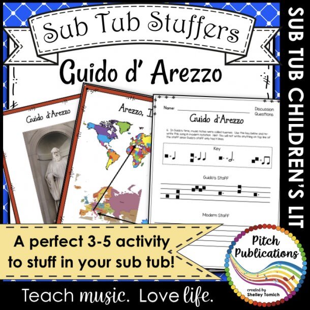 Music Sub Tub Stuffers: 3-5 Music Substitute Plan - Guido d'Arezzo