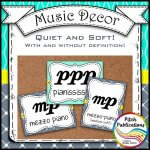 Music Decor - AQUA AND GRAY - Dynamics Posters (Elements of Music)