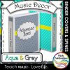 Let's Get Organized - AQUA and GRAY - Music Binder Covers and Spines!