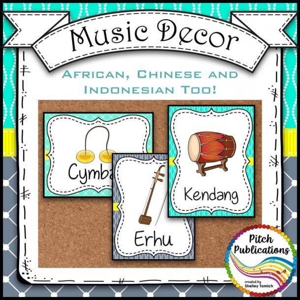 AQUA AND GRAY - Instrument Posters - Orchestra, Orff, and World!