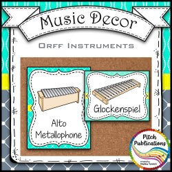 AQUA AND GRAY - Instrument Posters - Orchestra, Orff, and World!