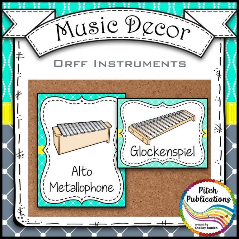 AQUA AND GRAY - Instrument Posters - Orchestra, Orff, and World!