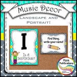 Music Decor - AQUA AND GRAY Music Rules Posters, Tattling, and more!