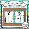 Music Decor - AQUA AND GRAY - Ukulele Chord Chart Posters