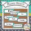 Music Decor - AQUA AND GRAY - Word Wall Poster