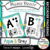 Recorder Fingering Chart Posters v3 Holes - Music Decor Aqua Gray