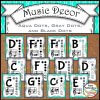 Recorder Fingering Chart Posters v3 Holes - Music Decor Aqua Gray