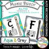 Alto Recorder Fingering Chart Posters v2 Black/Tan- Music Decor