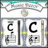 Alto Recorder Fingering Chart Posters v2 Black/Tan- Music Decor