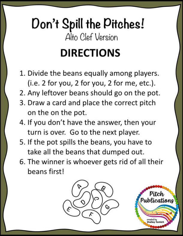 Music Center: Don't Spill the Pitches! - Alto Clef Pitch Note Reading Game