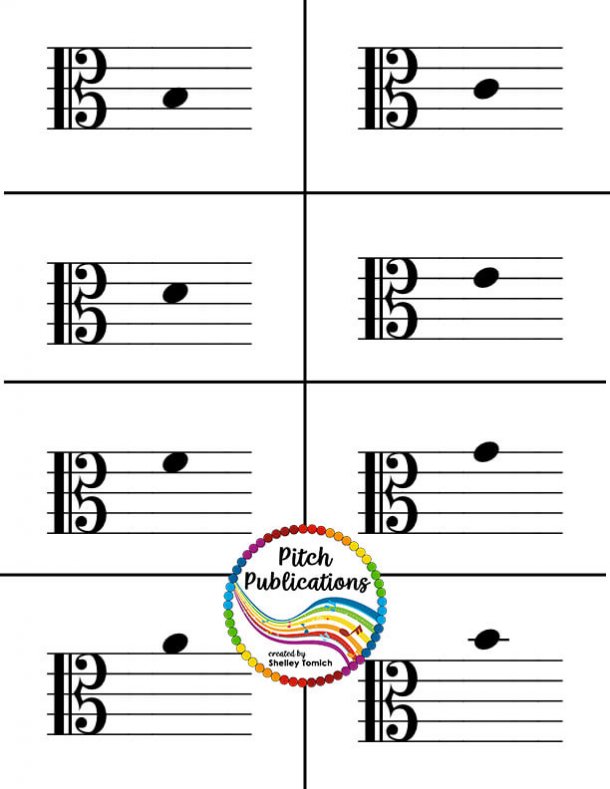 Music Center: Don't Spill the Pitches! - Alto Clef Pitch Note Reading Game