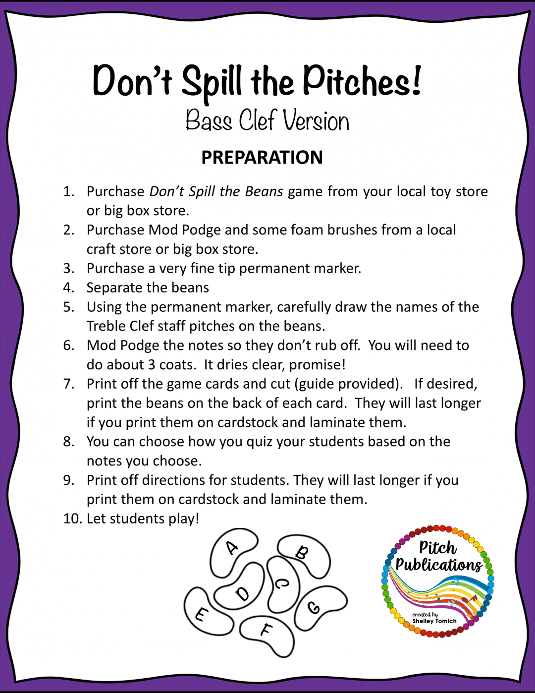 Don't Spill the Pitches! - Bass Clef Pitch Note Reading Game