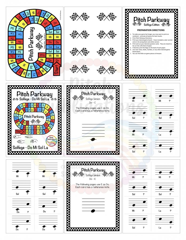 Music Centers: Pitch Parkway - Solfege Do Mi Sol La Game, Practice ...