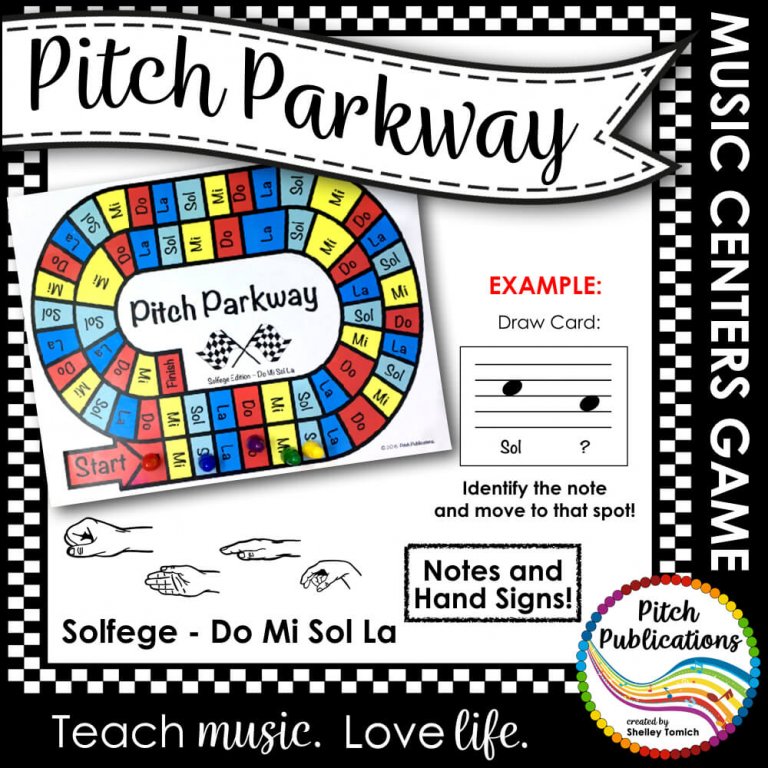 Music Centers: Pitch Parkway - Solfege Do Mi Sol La Game, Practice ...