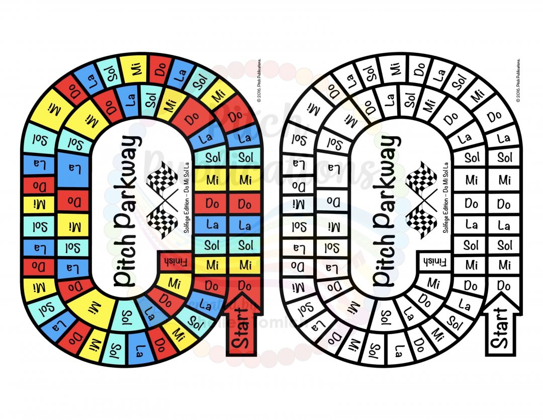 Music Centers: Pitch Parkway - Solfege Do Mi Sol La Game, Practice ...