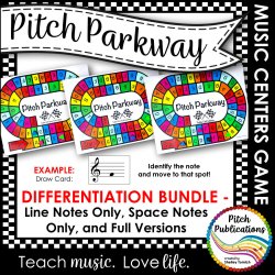 Music Centers - Pitch Parkway {BUNDLE} Treble Clef Note Naming Game