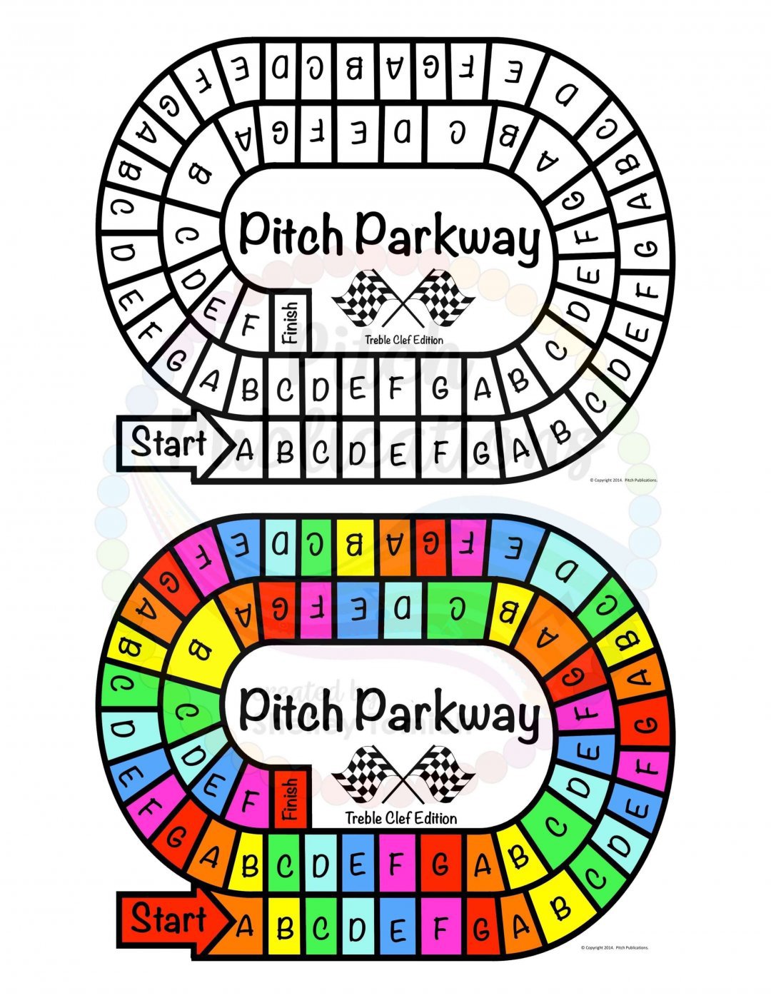 Music Centers - Pitch Parkway {BUNDLE} Treble Clef Note Naming Game