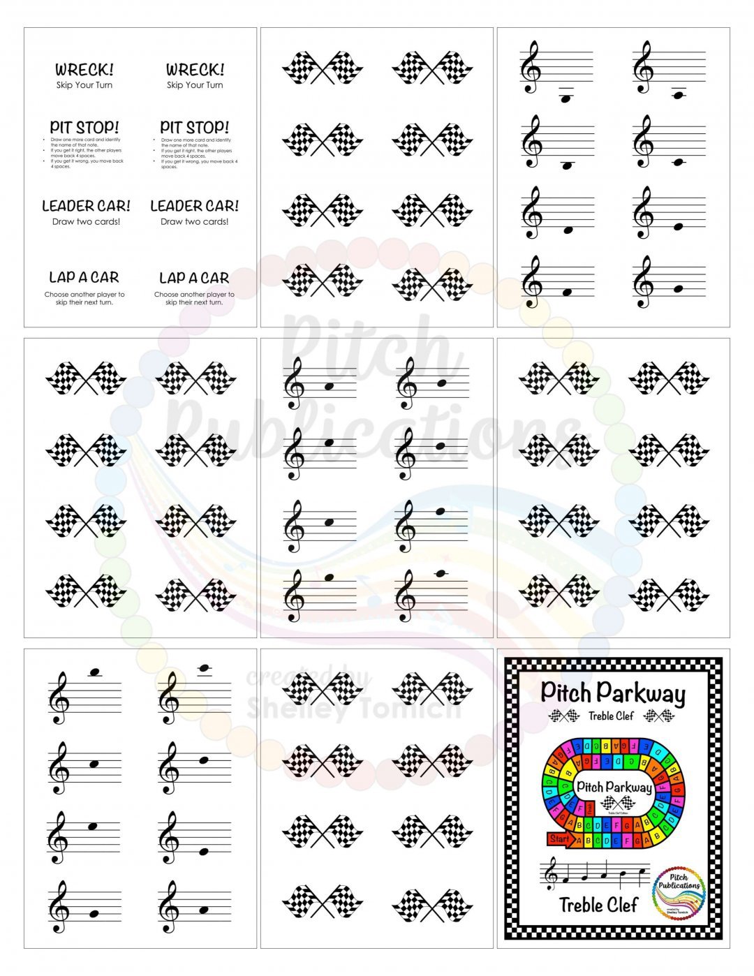 Music Centers - Pitch Parkway {BUNDLE} Treble Clef Note Naming Game