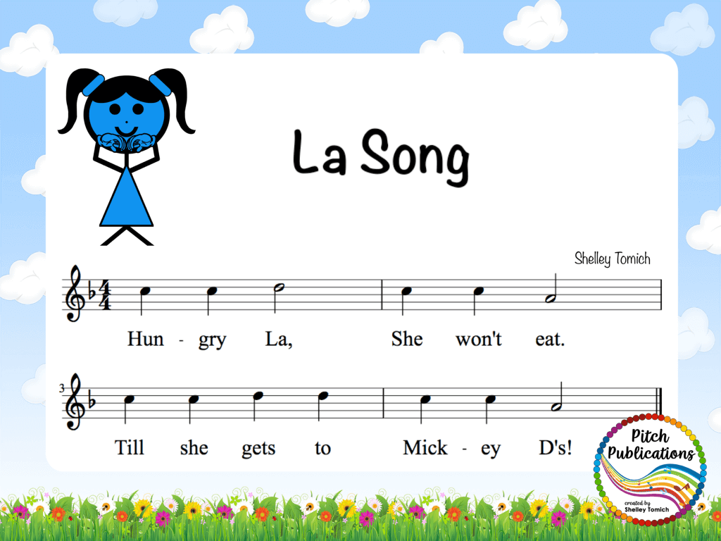 Pitch Hill: Introduce La {FLIPCHART} - Practice Mi, Sol, and La.