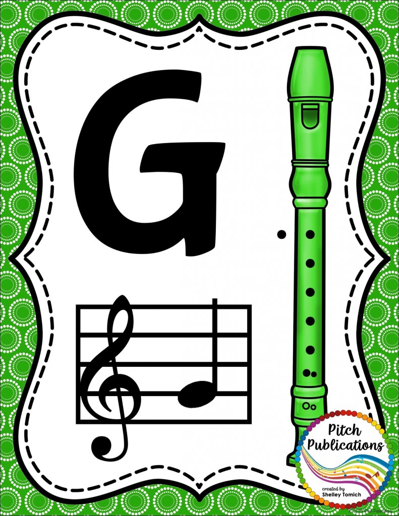 Alto Recorder Fingering Chart Posters v2 - Music Decor Rainbow Brights