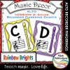 Alto Recorder Fingering Chart Posters v2 - Music Decor Rainbow Brights