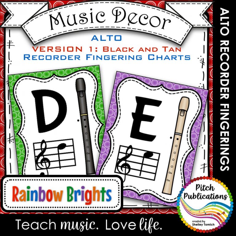 Music Decor Rb Alto Recorder Fingering Chart Posters V1 Blacktan