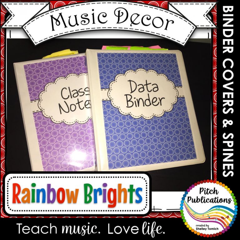 Let's Get Organized - RAINBOW BRIGHTS - Music Binder Covers