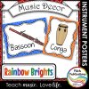 Music Decor - RAINBOW BRIGHTS - Instrument Posters - Orchestra, Orff ...