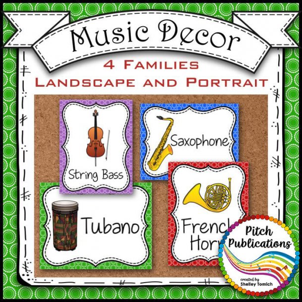 Music Decor - RAINBOW BRIGHTS - Instrument Posters - Orchestra, Orff ...