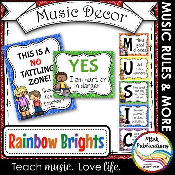 RAINBOW BRIGHTS - Music Rules Posters, Tattling, and more!