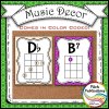 Music Decor Rainbow Brights - Ukulele Chord Chart Posters D TUNING