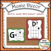 Music Decor Rainbow Brights - Ukulele Chord Chart Posters D TUNING