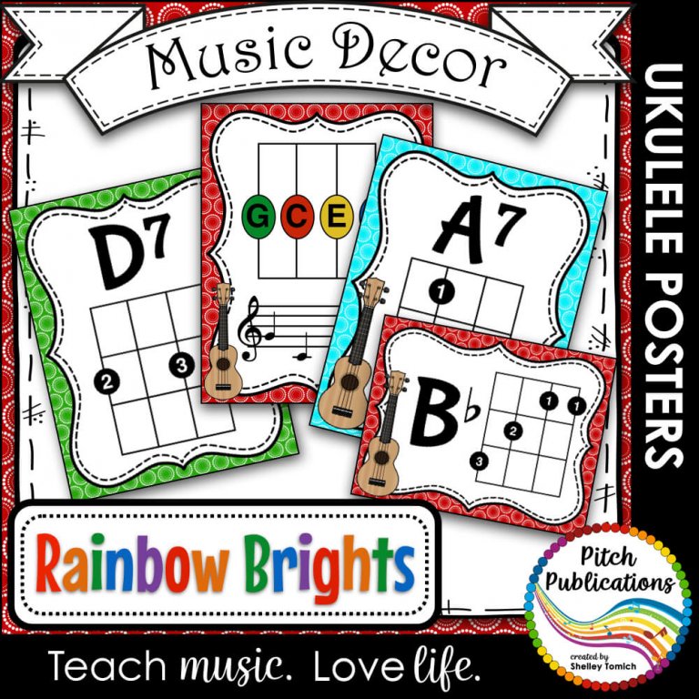 Ukulele Chord Coloring Sheets