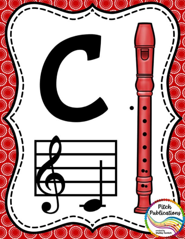 Recorder Fingering Chart Posters v2 - Music Decor Rainbow Brights
