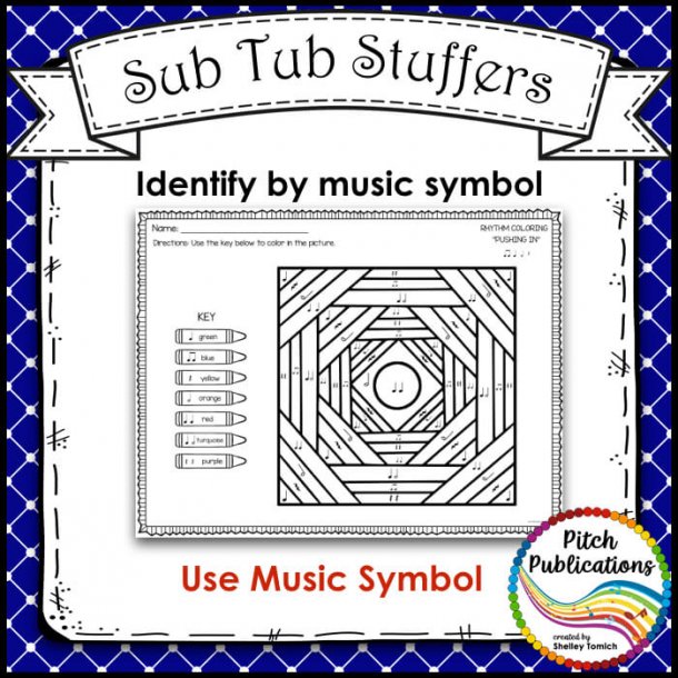 Rhythm Coloring 2A - Color by Note - Half Note, Quarter Note/Rest