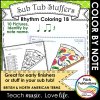 Rhythm Coloring 1B - Color by Note Name - Quarter Note/Rest, Eighth Note