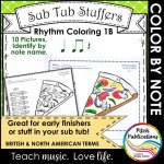 Rhythm Coloring 1B - Color by Note Name - Quarter Note/Rest, Eighth Note