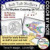 Rhythm Coloring 2A - Color by Note - Half Note, Quarter Note/Rest