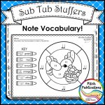 Rhythm Coloring 2B- Color by Note Name - Half Note, Quarter Note/Rest