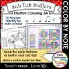 Rhythm Coloring 3A- Color by Note - Quarter N/R, Eighth, Whole, Half