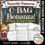Recorder Resource: C-BAG Bonanza - No-Prep Recorder worksheets!