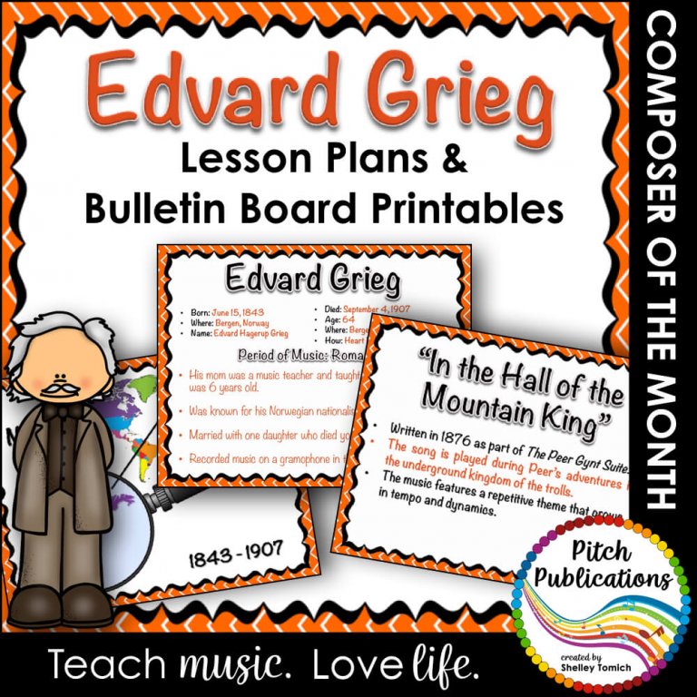 Musician of the Month: EDVARD GRIEG - Lesson Plans & Bulletin Board