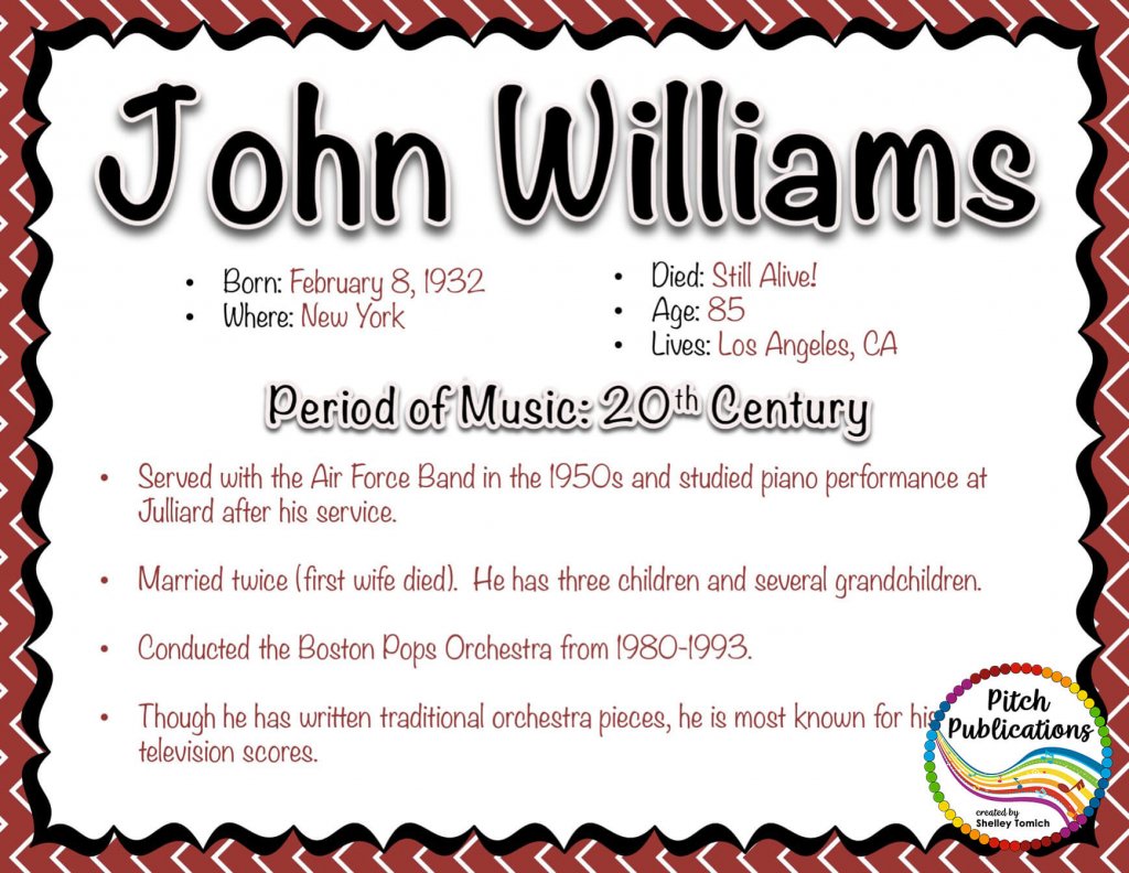 Composer of the Month JOHN WILLIAMS - Activity set