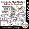 Kid Friendly Elementary Music Standards Posters - Custom - Editable
