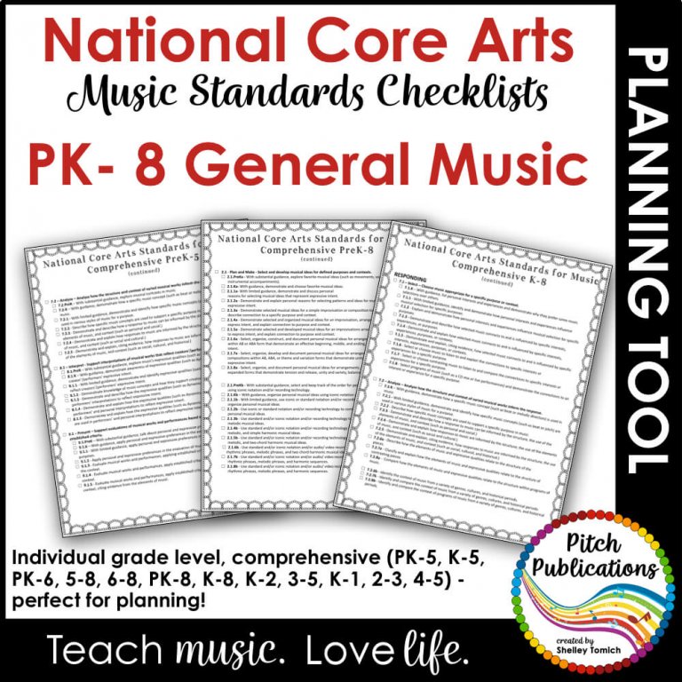 National Core Arts Standards - Music Standards - Checklist for Lessons