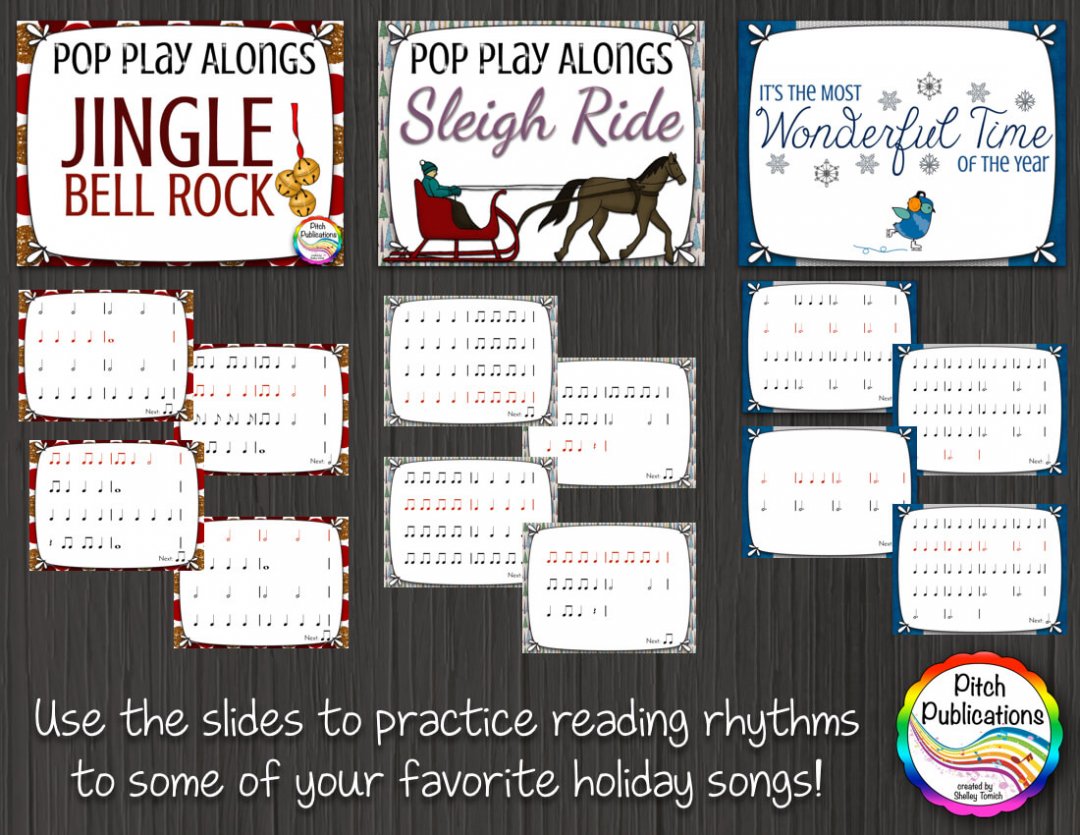 Pop Play Alongs - Holidays (Sleigh Ride, Jingle Bell Rock, It's the most..)