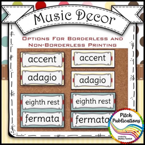 Music Decor - SWEET SHOPPE - Music Word Wall