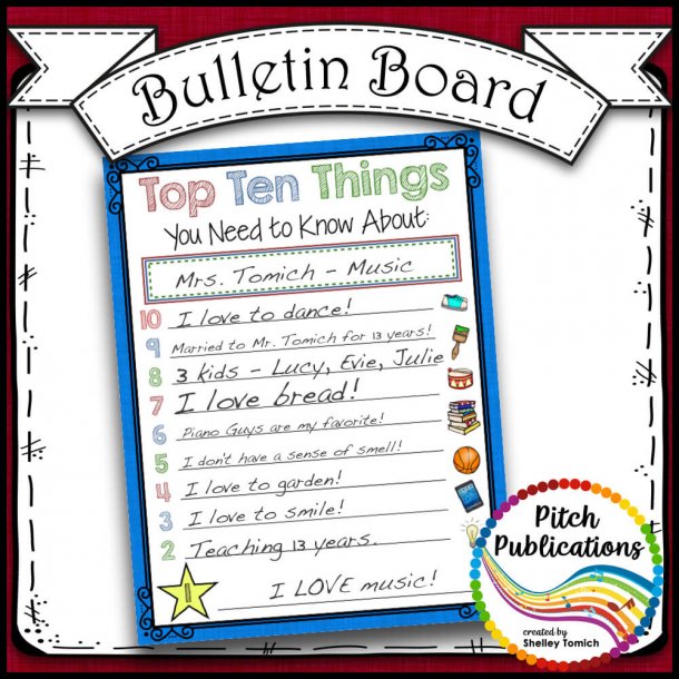 Back to School Specials Bulletin Board - Music, Art, TAG, PE, etc.