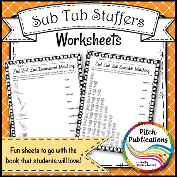 Music Sub Tub Stuffers: K-2 Substitute Plan - Zin! Zin! Zin! A Violin
